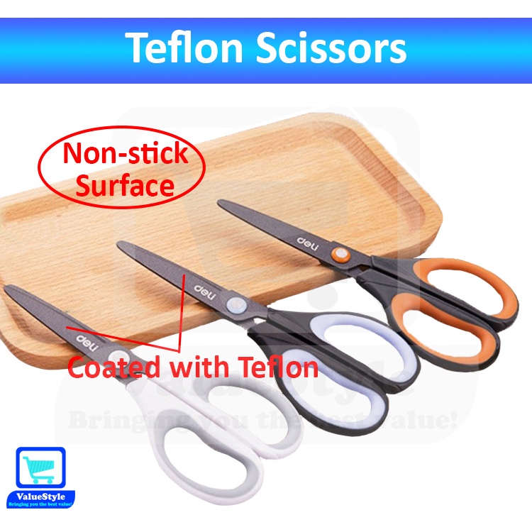 Deli Teflon Scissors / Non-Stick / Cutter / Cutting / Knife / Sharp ...