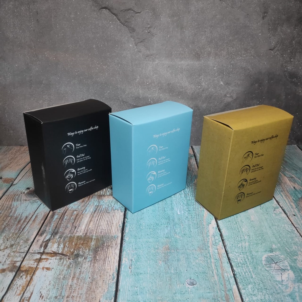 Coffee Drip Box Packaging {RIJEK Color} | Coffee Drip Box | Shopee ...