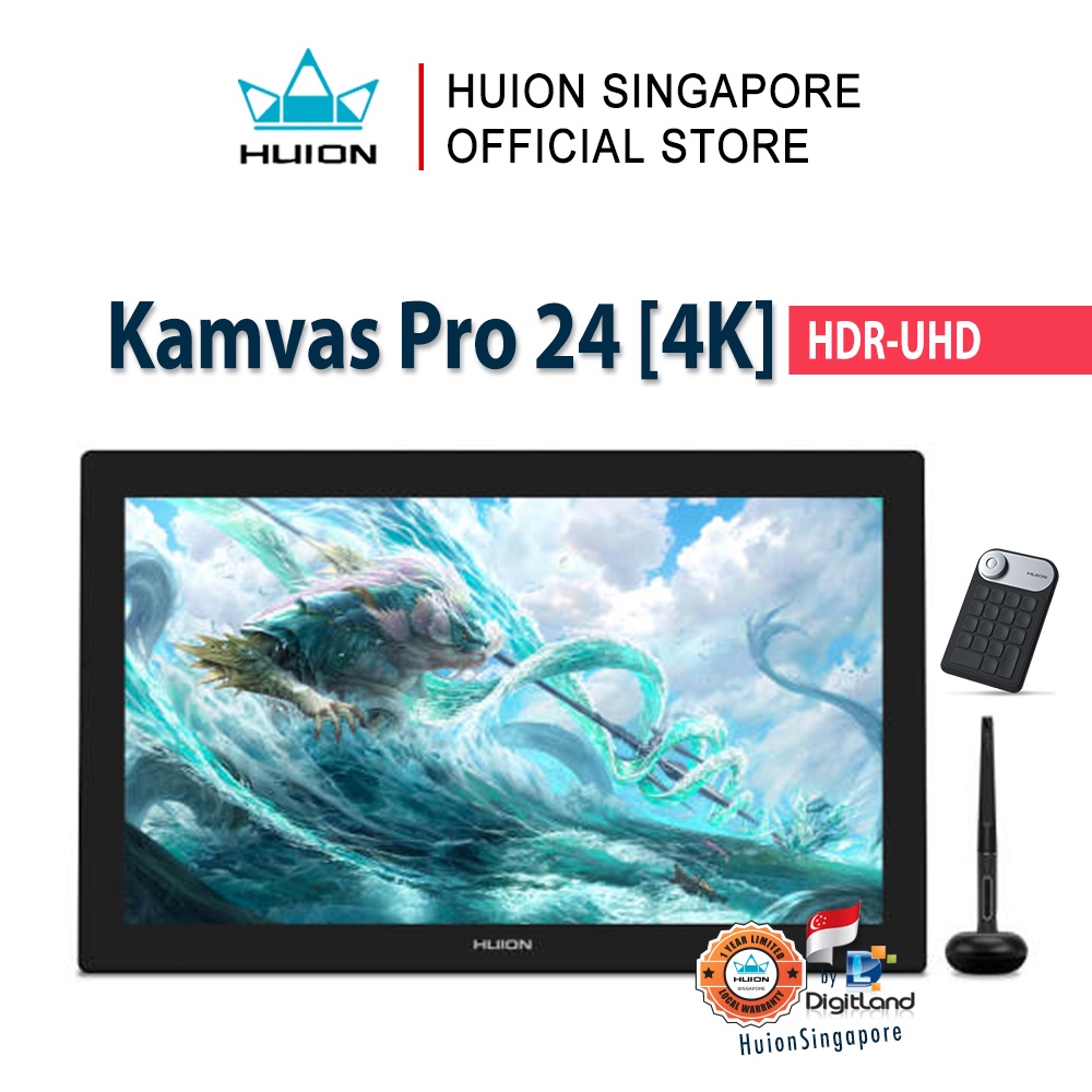 Huion Singapore Kamvas Pro 24(4K) Drawing Tablet Pen Dislay with HDR ...