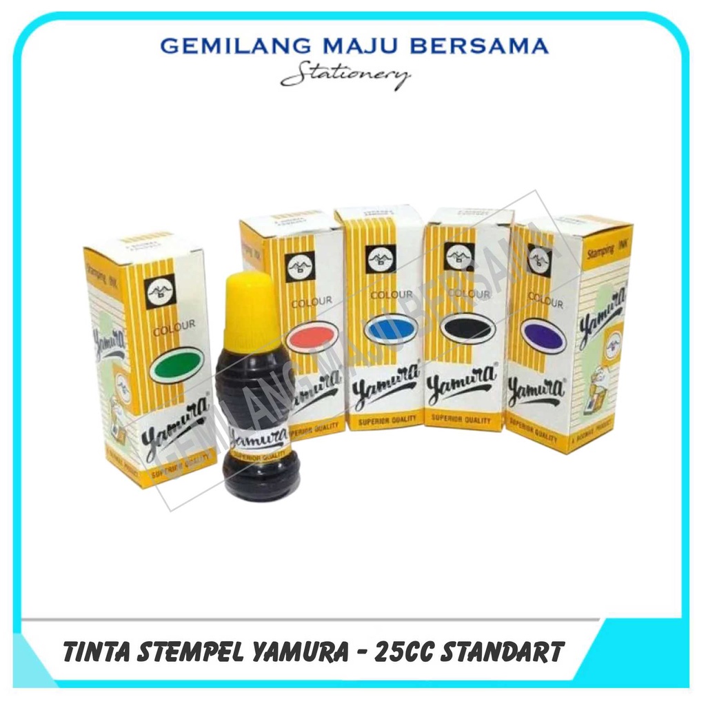 HIJAU MERAH Yamura Standard 27cc Stamp Ink (biru, Green, Black, Red ...