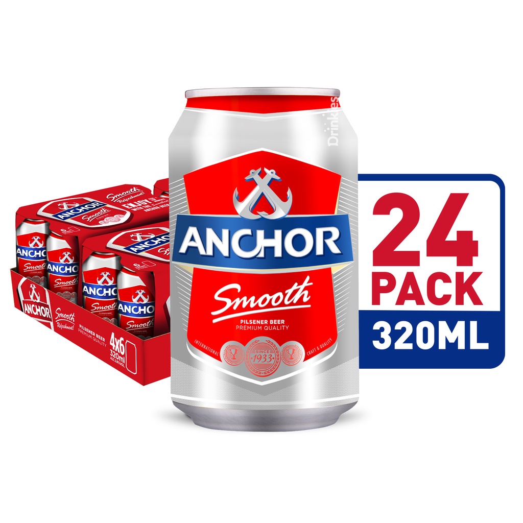 Anchor Smooth Pilsener Beer Can (24x320ml) | Shopee Singapore