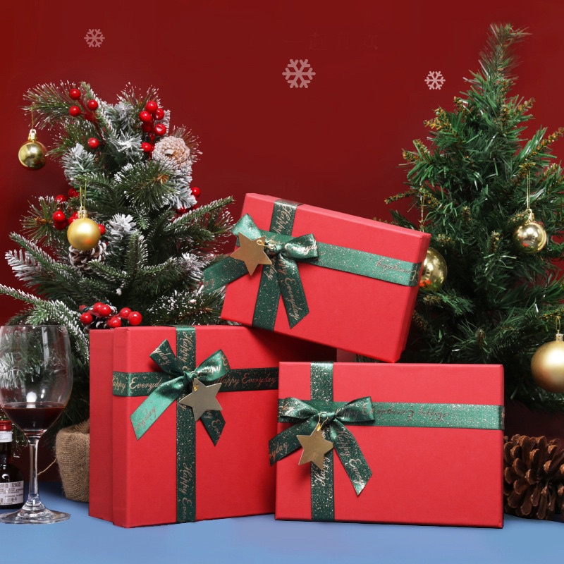 SG Stock Solid Hard Gift Box with Ribbon For Christmas Gift Packaging ...