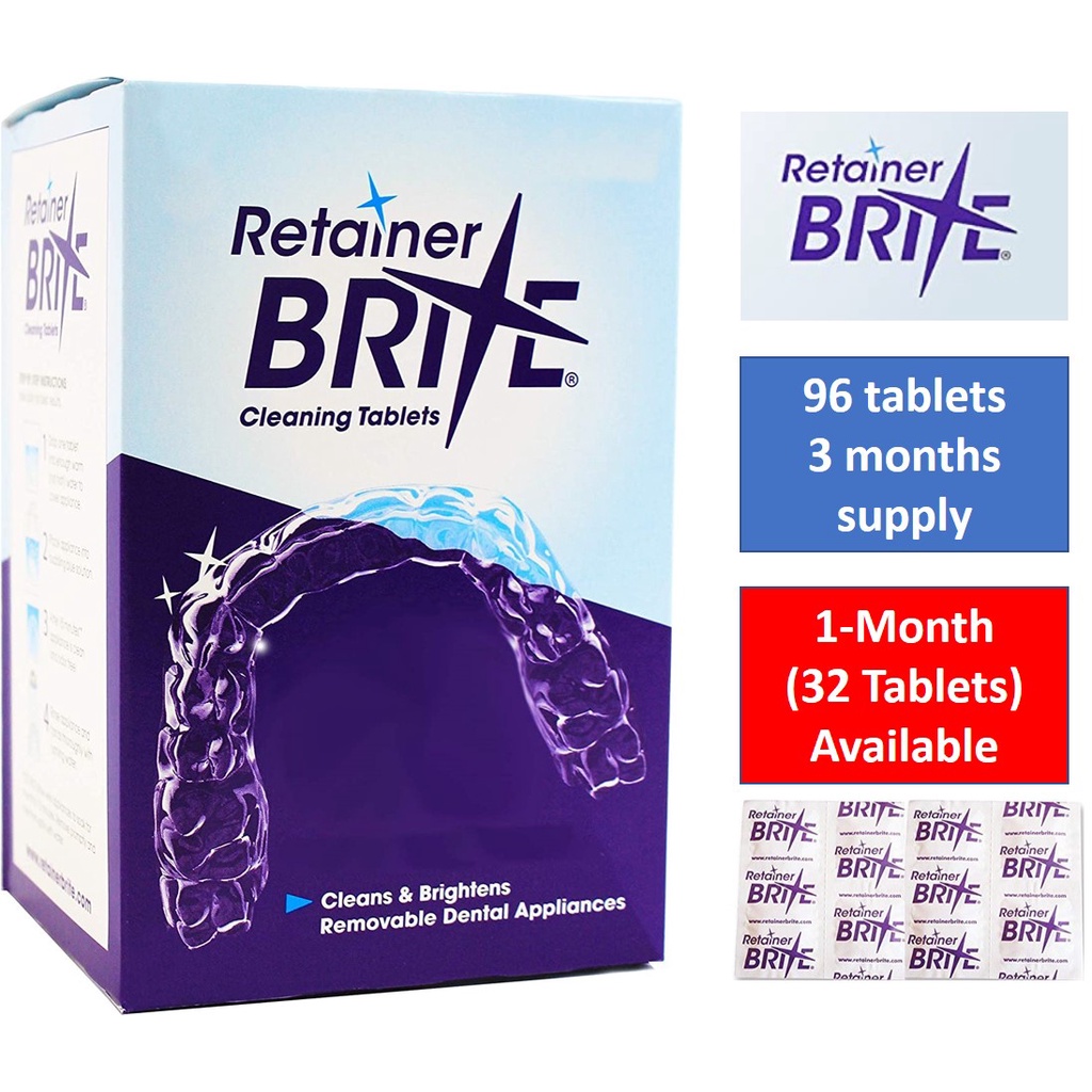 Retainer Brite Cleaning Tablets 32 or 96 Tablets 1 or 3 Months Supply ...
