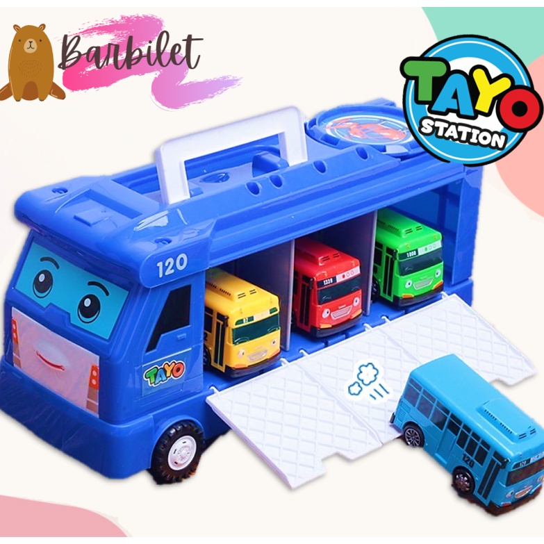 Little Bus Toys Set (3 in 1) Big Vehicles Garage Pull Back For Kids ...