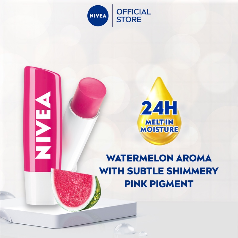 NIVEA Lip Care Caring Lip Balm - Watermelon Shine (4.8g) / Lip Balm ...