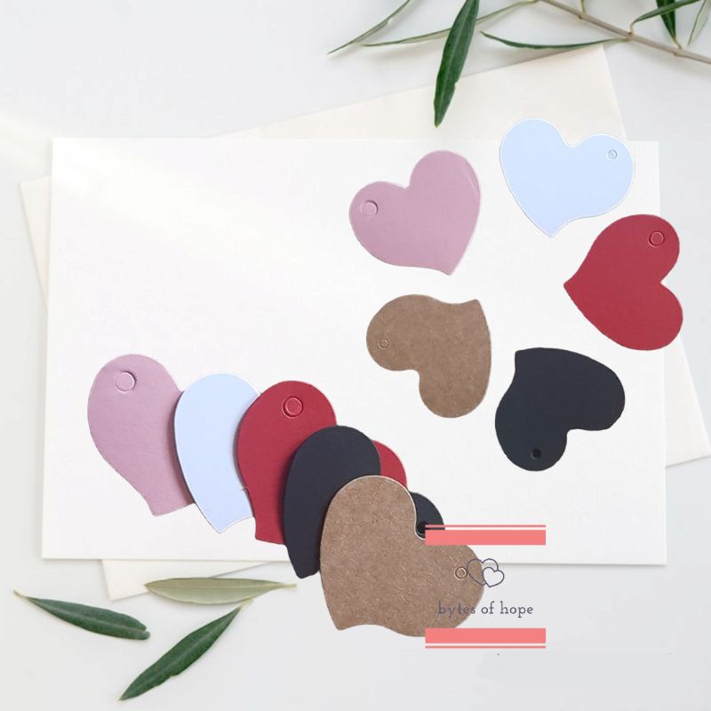 10-pieces Heart-Shape Blank Paper Card Tag Label DIY Crafts / Kertas ...
