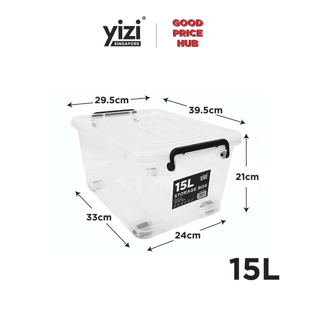 YIZI Transparent Stackable Storage Box with Wheels [ 5L to 70L ...