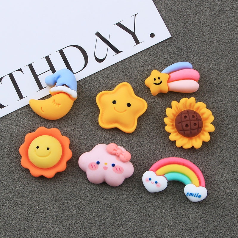7pcs/set Star Sky Rainbow Button Shoes Charm Cute Cartoon Weather Shoe ...