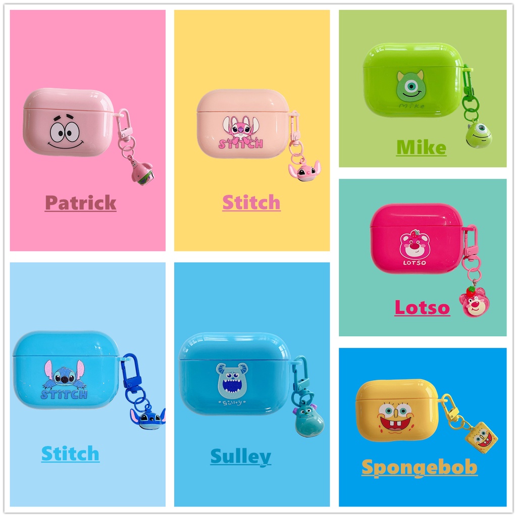 Case For Airpods pro2 2022 With Cartoon SpongeBob KeyChain Stitch ...
