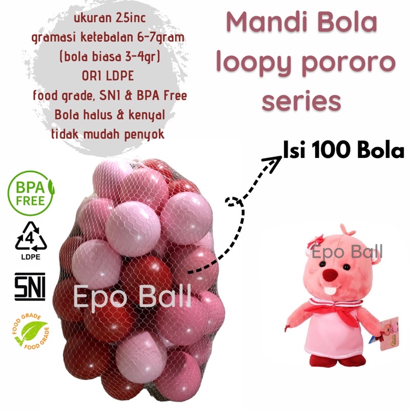 Pororo loopy Color Ball Bath 100 | Shopee Singapore