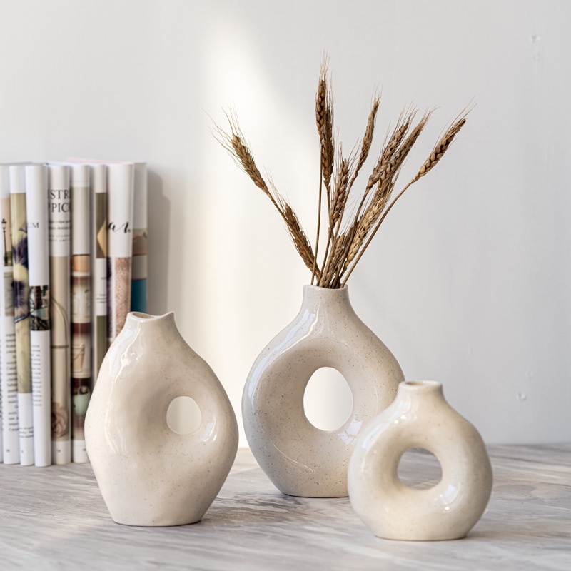 Aesthetic Ceramic Miro Glazed Flower Vase Decorative/s Pottery/s Nordic ...