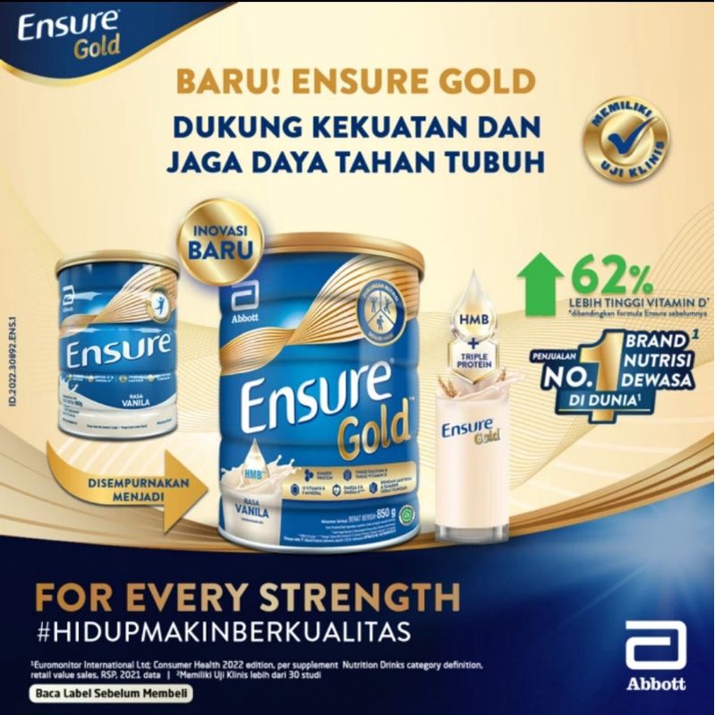 Ensure Gold HMB 800 g gr (Netto changes from 850 g gr to 800 g gr) Vanilla Chocolate | Shopee ...