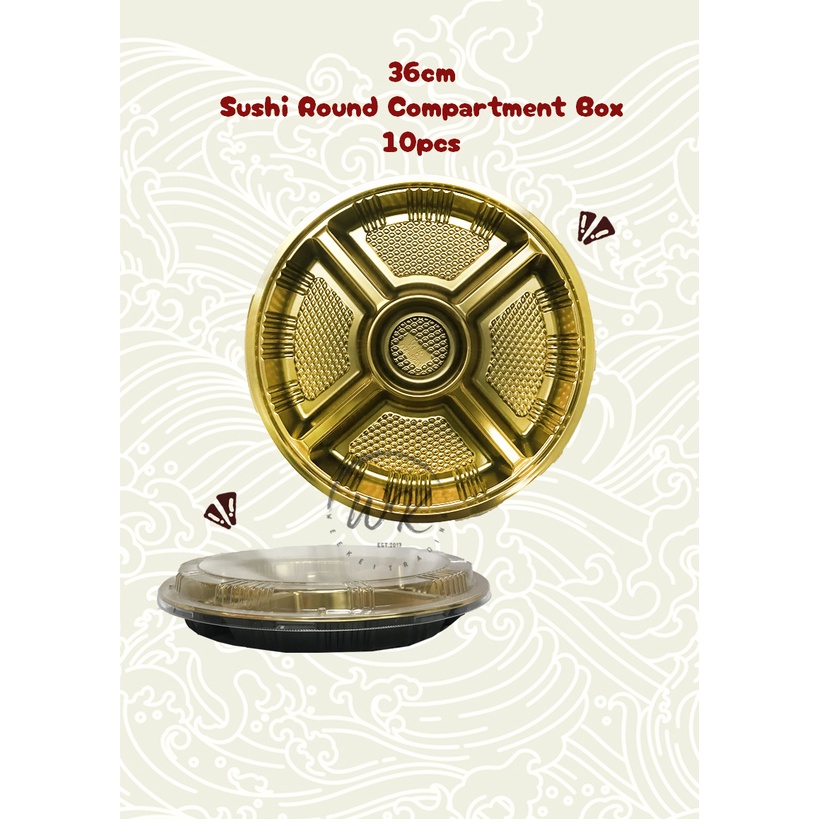 36cm Sushi Round Compartment Box Food Container 10pcs | Shopee Singapore
