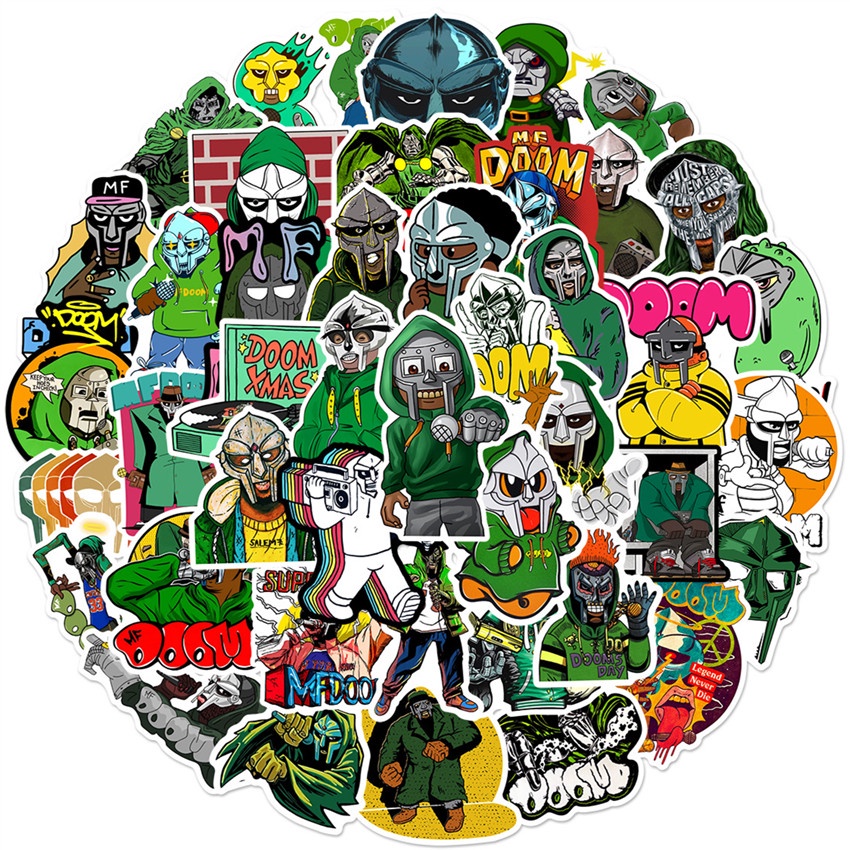 50Pcs/Set MF DOOM Series 01 KUSO Funny DOOM Stickers HipHop DIY Fashion ...