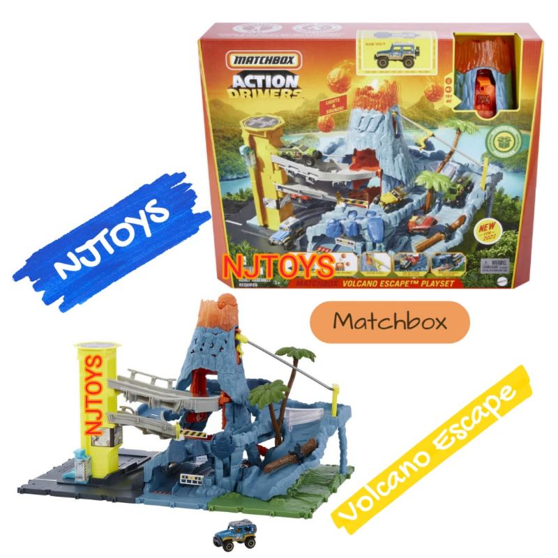 Matchbox Action Drivers Volcano Escape Track Playset Racing car Track ...