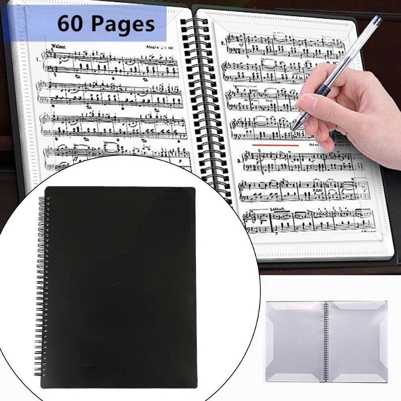 A4 Size Music Score Holder 30 Sheets (60 Pages) Coil Folder Practice ...