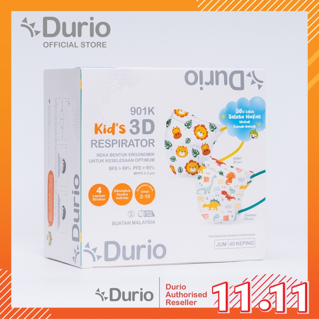 [Durio Authorised Reseller] Durio 901K Kid's 4Ply 3D Respirator ...