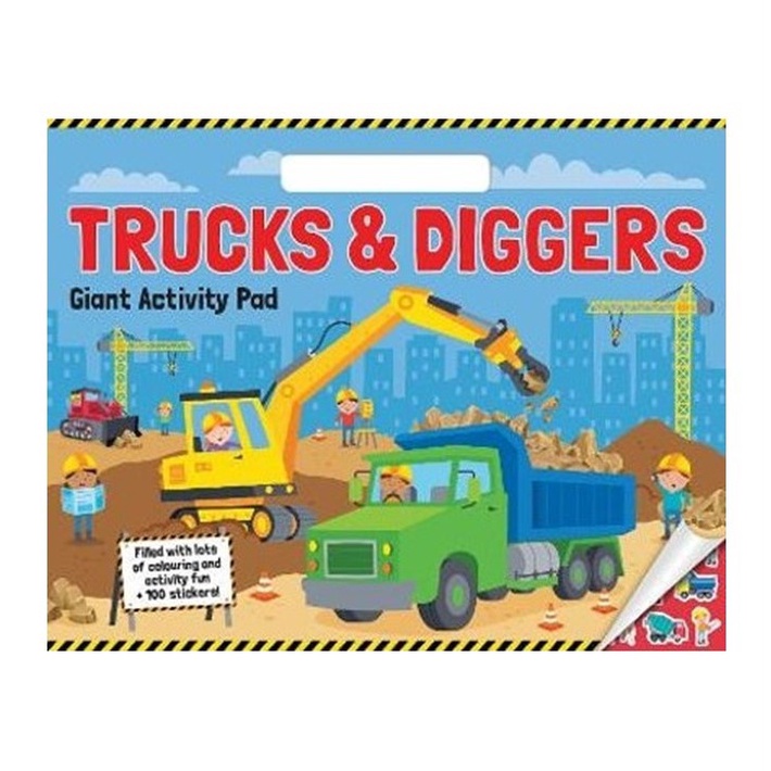 Trucks & Diggers Giant Activity Book For Kids With 100+ Stickers ...