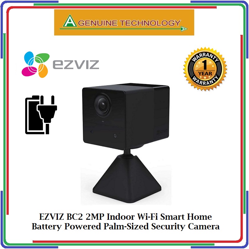 EZVIZ BC2 2MP Indoor Wi-Fi Smart Home Battery Powered Palm-Sized Security Camera Smart Human ...