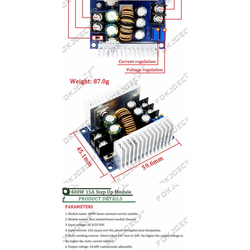 DC-DC 120W / 150W / 250W / 9A 300W / 300W 20A / 400W 15A / 600W 10A Boost Converter Step Down ...