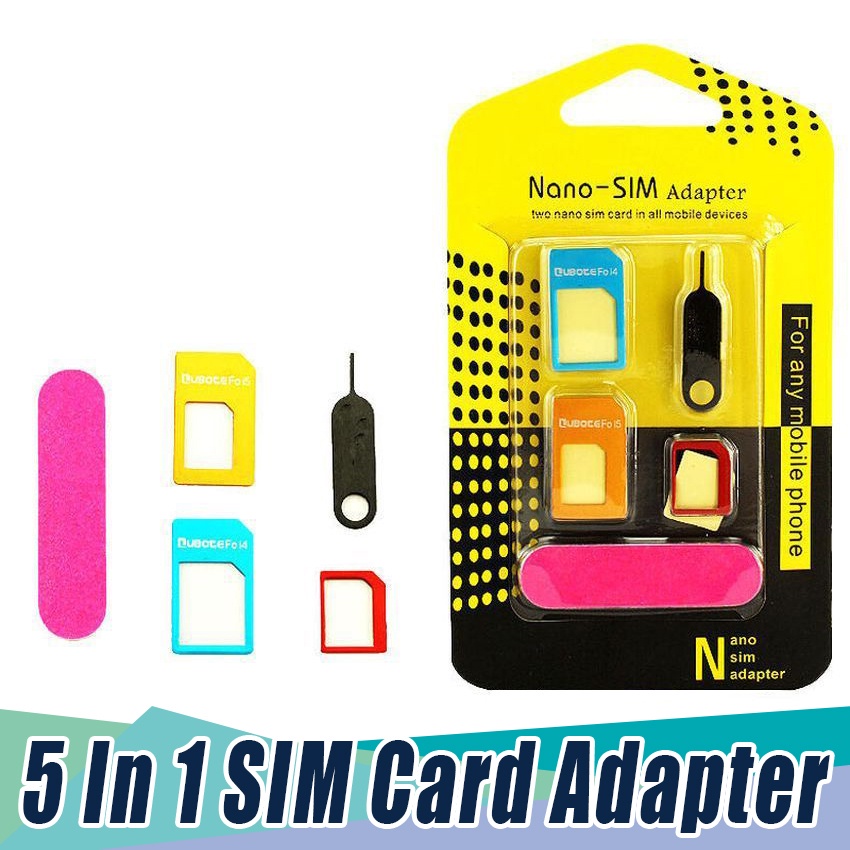 Universal 5in1 Mobile Phone SIM Card Converter Adapter Nano Micro ...