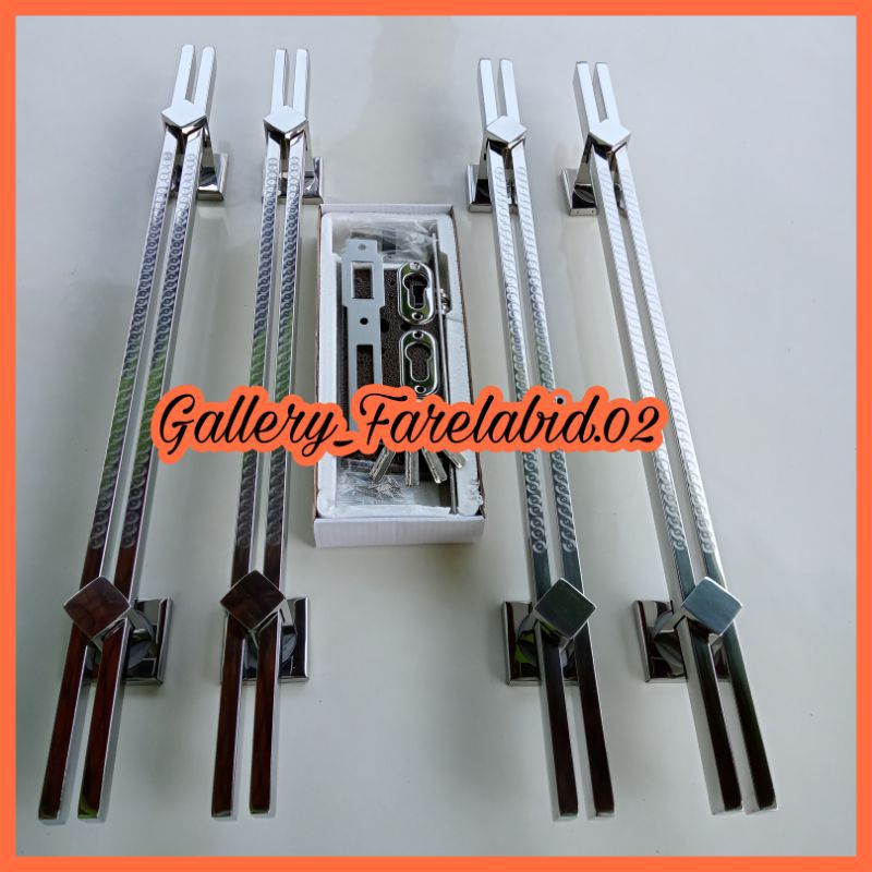 80 Cm Stainless Steel House Door Handles Engraved Crom Box 60 Cm Full ...