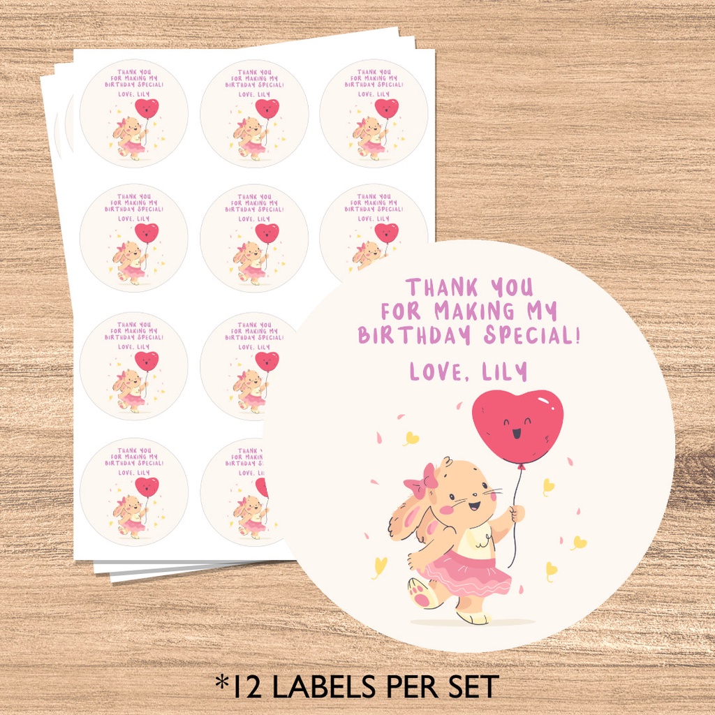 Personalised Birthday Sticker Labels Party Favor Labels Goodie Bag ...