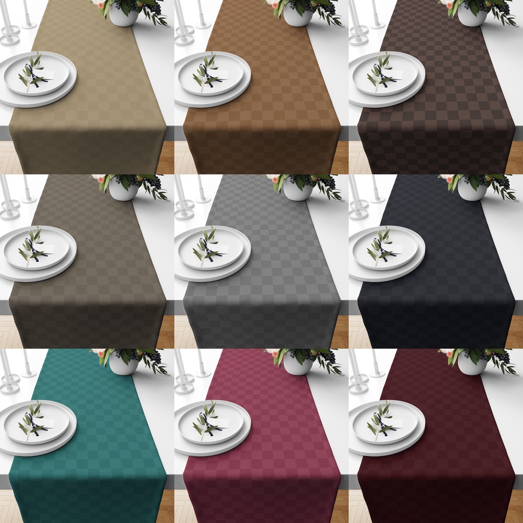 Table Runner / Bed Runner Chess Checkered 140x40 // 230x40 Plain ...