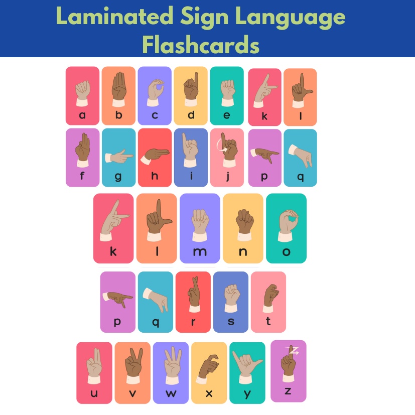 Laminated Sign Language Alphabet Flashcards for Kids, Learners and ...