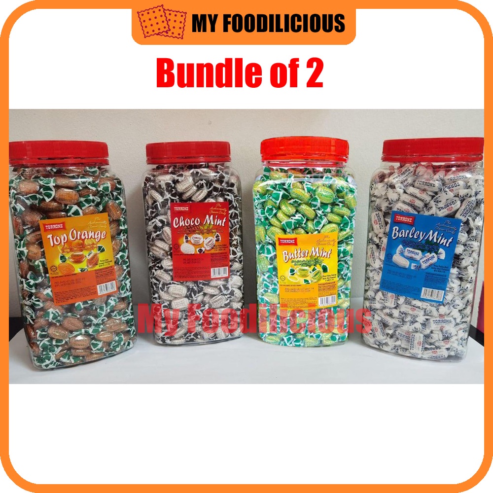 Torrone Candy Jar 600pcs Orange/Barley Mints/Choco Mint/ Butter Mint Sweet Candy Party Birthday ...