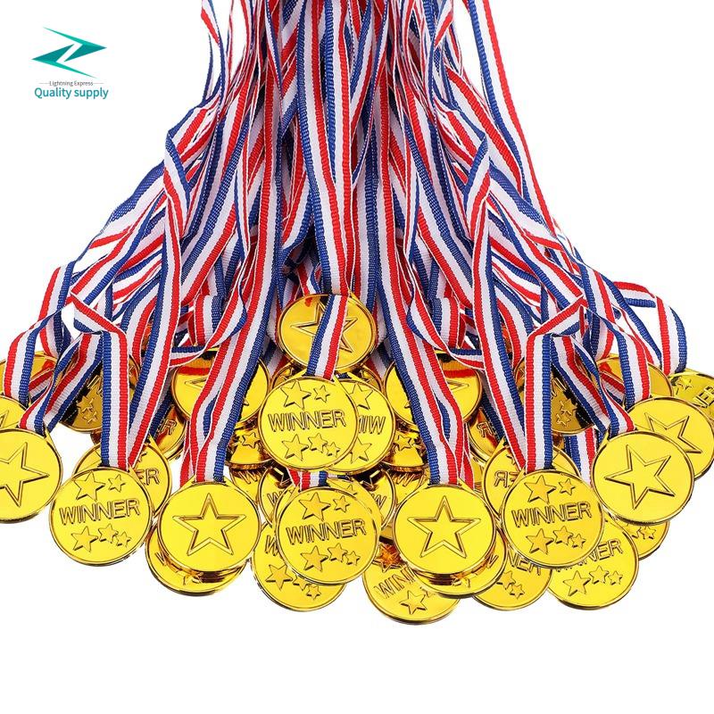 100 Pieces Kids Plastic Winner Medals Gold Winner Award Medals for ...