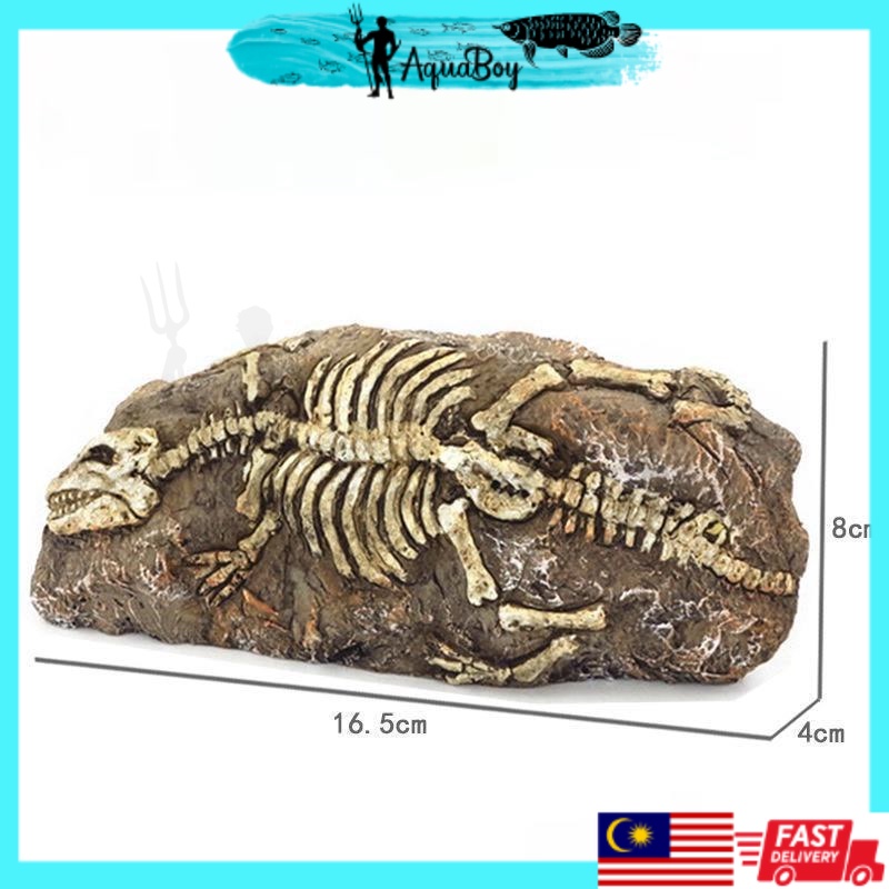 Resin Rock Aquarium Dinosaur Fossil Ornament Decor for Fish Tank 恐龙化石 ...