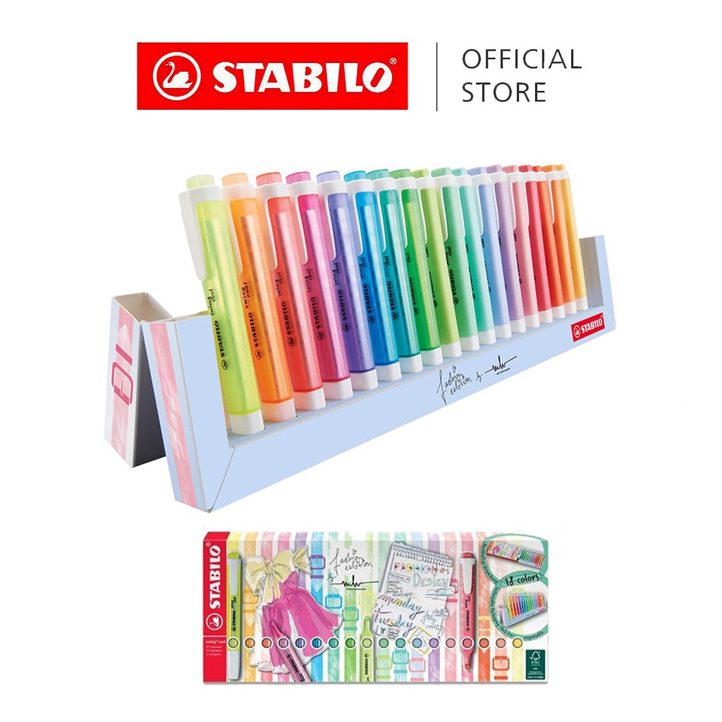 STABILO Highlighter Swing Cool Desk Set of 18 Assorted Colours 8 Neon ...