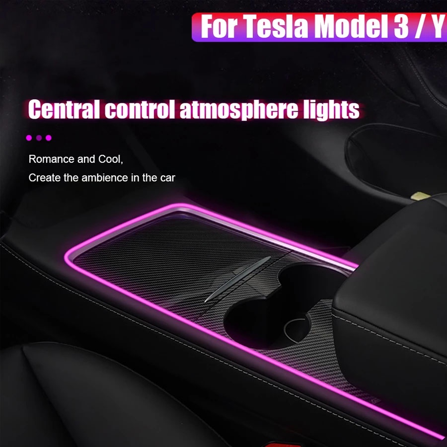New Tesla Model 3 Y Interior Car Neon Lights Center Console Dashboard ...