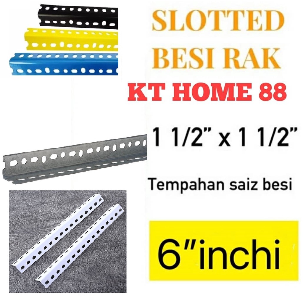 Besi angle rak lubang 6” inchi /slotted angle bar 6 inchi | Shopee ...