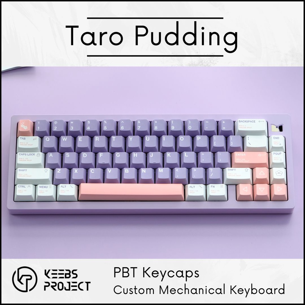 Taro Pudding PBT keycaps | 129 keys | Dye-Sub | Colourful Cherry ...