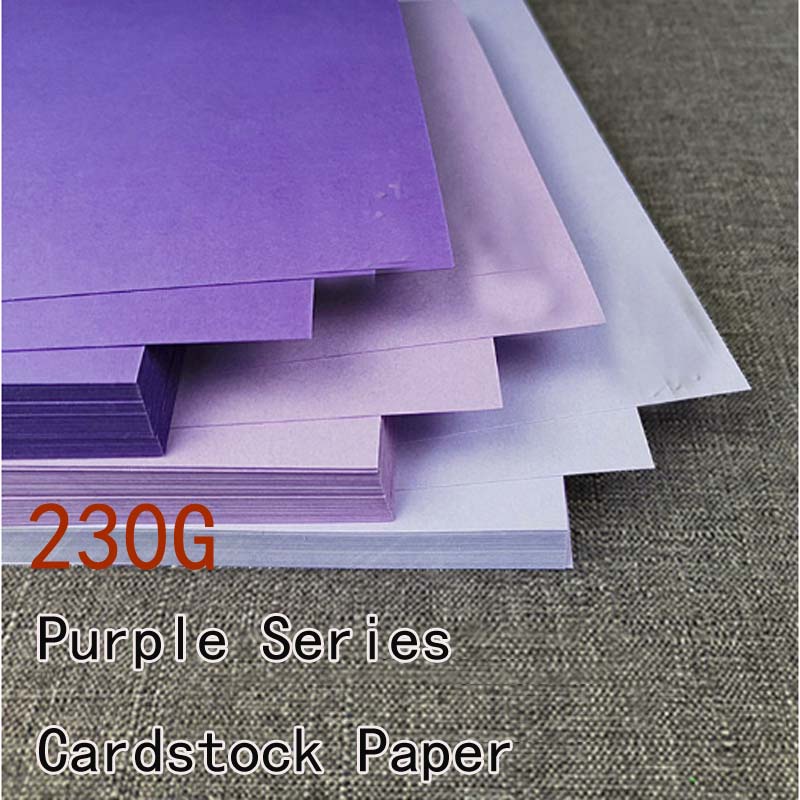 230g Purple series Card Paper thick Stationary Cardboard Craft Kid DIY ...