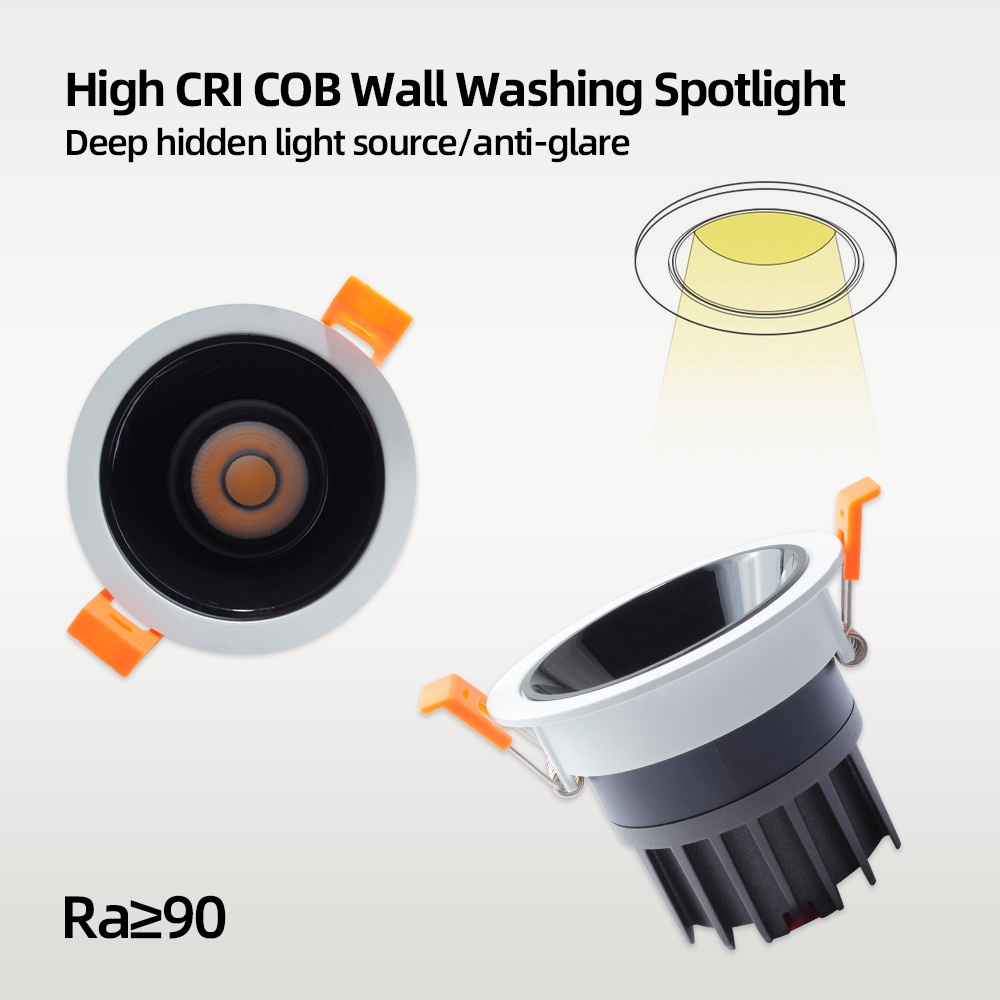 Anti-Glare Embedded LED Light COB Ceiling Recessed LED Downlights Wall ...