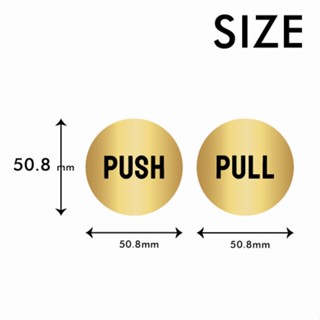 Gold/Silver Push Pull Door Signs | Set of 2 | 2" Round - Laser Engraved ...