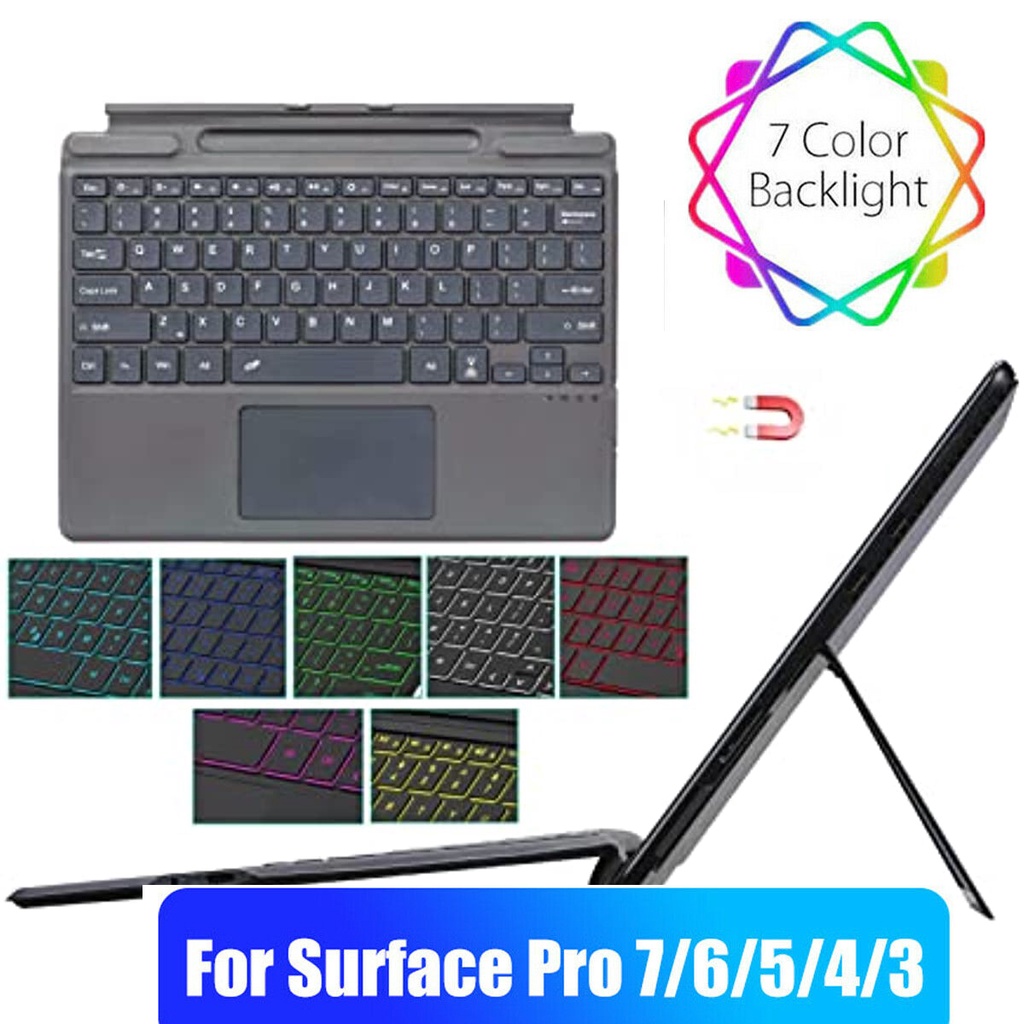 Bluetooth Keyboard For Microsoft Surface Pro 3 4 5 6 7 Go 2 3 4 Type Cover Wireless Backlight