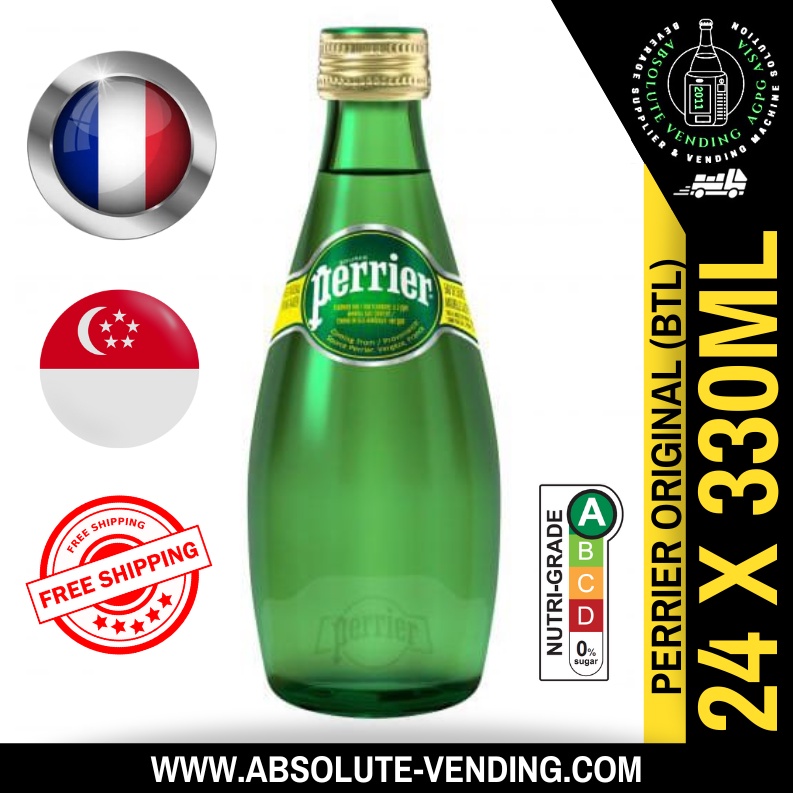 PERRIER Original Sparkling Mineral Water 330ML X 24 (GLASS) | Shopee Singapore