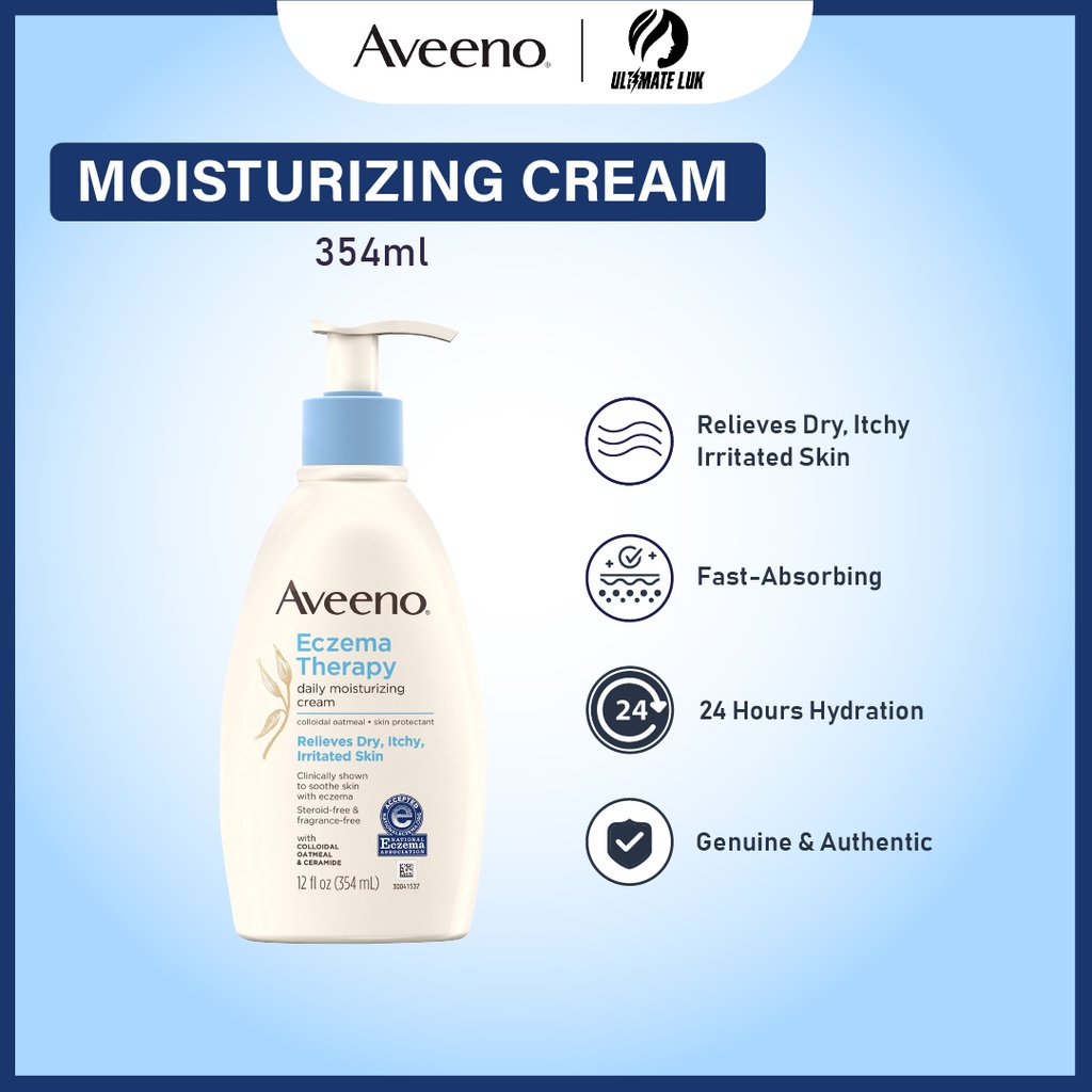 Aveeno, Eczema Therapy, Moisturizing Cream, 12 fl oz (354 ml) | Shopee ...