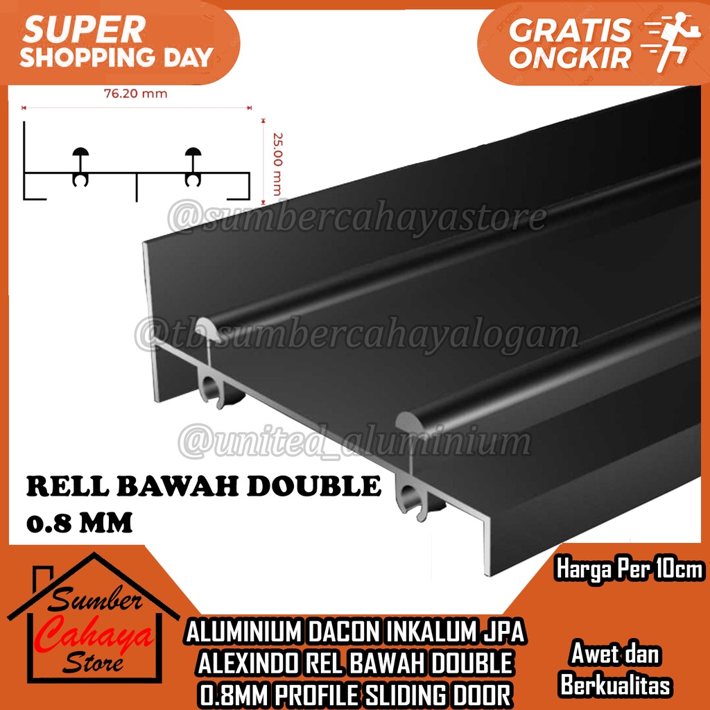 Aluminum Bottom RAIL Single Double 9103 Alexindo ALUMINIUM SLIDING DOOR ...