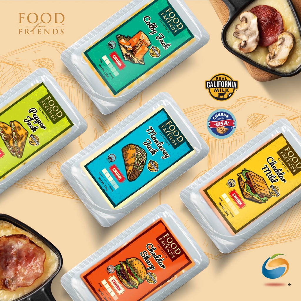 CHILLED [Saturday Delivery] FOOD FOR FRIENDS Cheese Chunk 226G (Cheddar ...