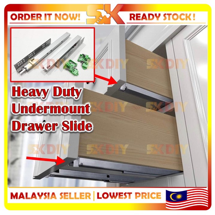 Heavy Duty Undermount Drawer Slide With SOFT CLOSE Rail Laci Undermount ...