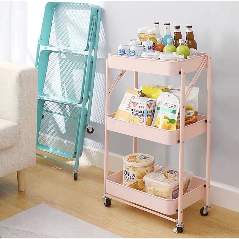 [SG Stock] Foldable Trolley Rack / Trolley Shelf / Kitchen Shelf ...