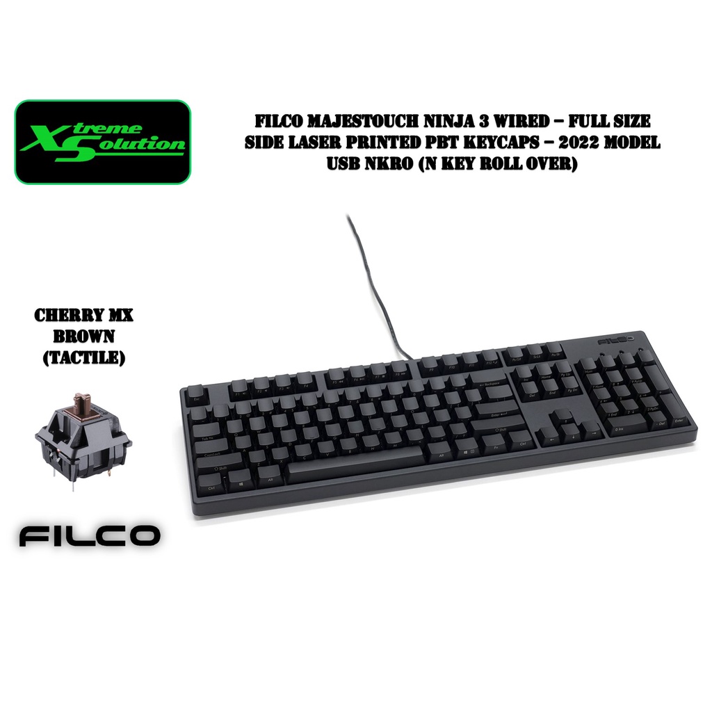 Filco Majestouch 3 Ninja - Wired 104 Keys Mechanical Keyboard | Side ...