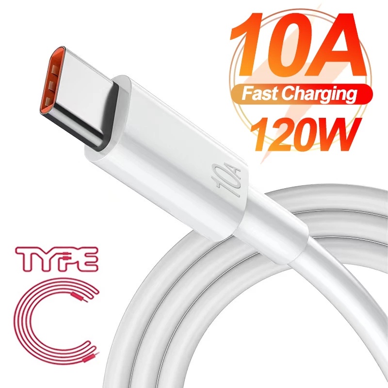 0.25/1/1.5/2M Super Speed 10A 120W Type C Charging Cable / Type C PD ...