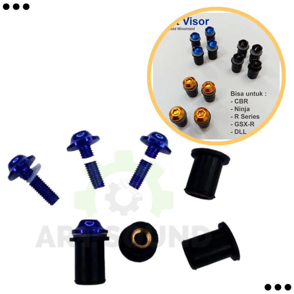 Winshield Bolt R15 V3 V4 / Visor Bolt R15 V3 / Rubber Visor Ring R15 V3 ...