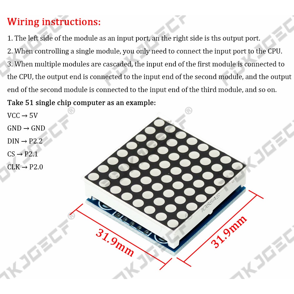 Max7219 Dot Matrix Module Microcontroller Module Control Module Display Module 4 In One Display